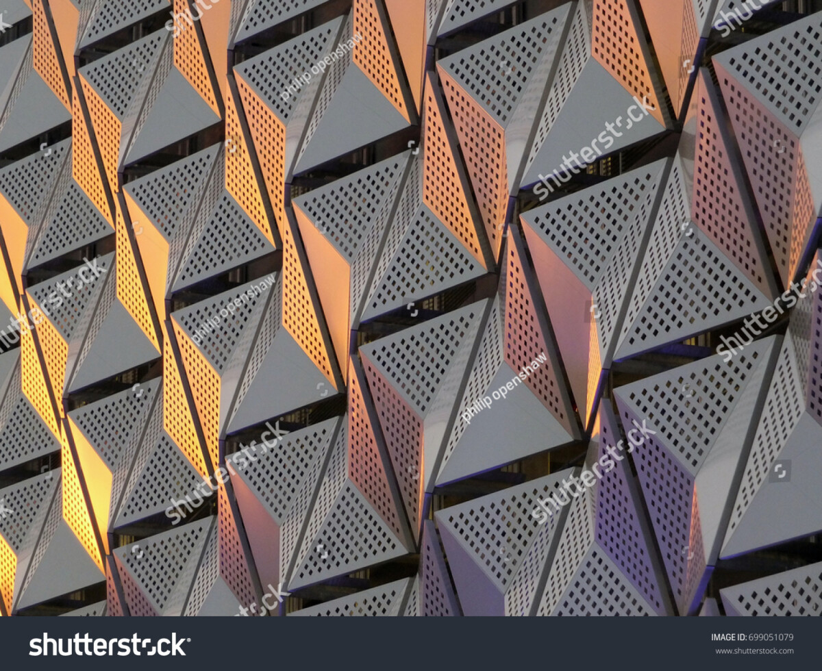 stock-photo-modern-steel-cladding-with-angular-geometric-patterns-and ...